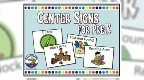 Pre-K Center Signs Back to School Classroom Decor by HappyEdugator