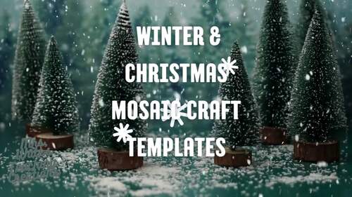 Winter and Christmas Mosaic Watercolor Craft Templates - Abstract Arts ...