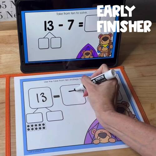 Counting on to Subtract Take From Ten Strategy 1st Grade No Prep Early ...