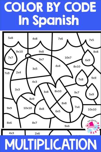 SPANISH - SPRING WEATHER - COLOR-BY-CODE MULTIPLICATION FACTS - COLOR ...