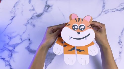 3D Tiger Craft | Coloring Letter T Craft | Zoo Animal by BlueBookEnglish