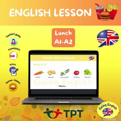 Food - PowerPoint English ESL Lesson 3: Lunch (3/10) by Going Languages