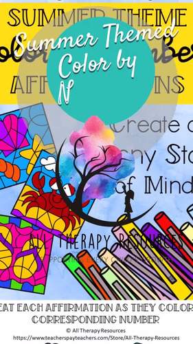 SUMMER COLORING PAGES - Color by Numbers - Counseling Mental Health ...