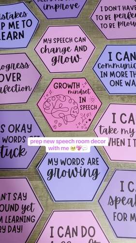 Growth Mindset Speech Therapy Posters / Bulletin Board / Door Decor
