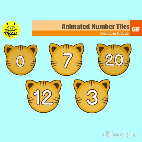 TIGER NUMBER TILES ANIMATED GIF CLIP ART by Miau clipart | TpT