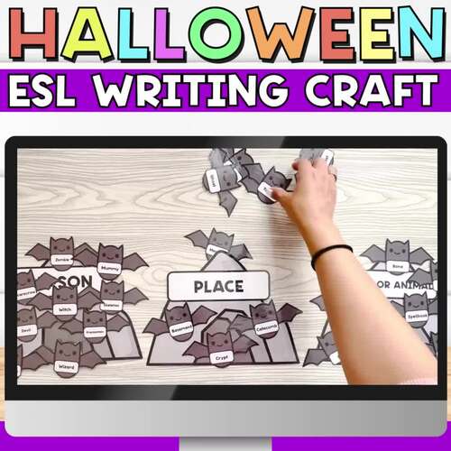 ESL Halloween Bat Noun Sorting Center - Person, Place, Thing or Animal ...