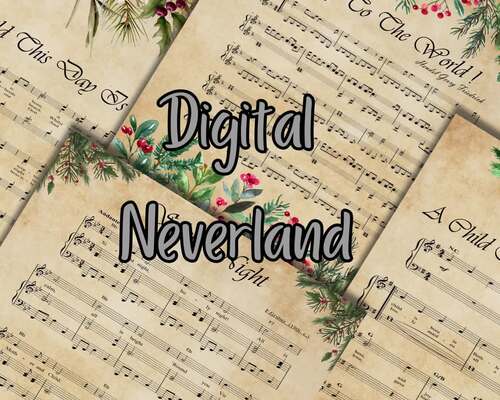 Christmas Music Digital Paper Pack - Vintage Holiday Music Sheet ...