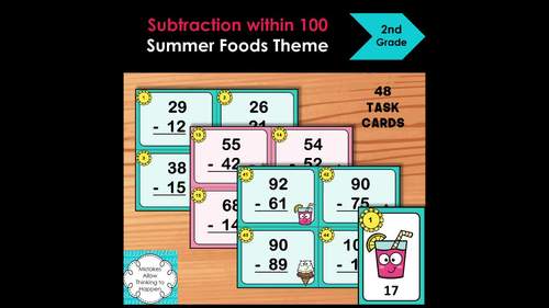 Subtraction within 100 Summer Foods Theme by Mistakes Allow Thinking to ...