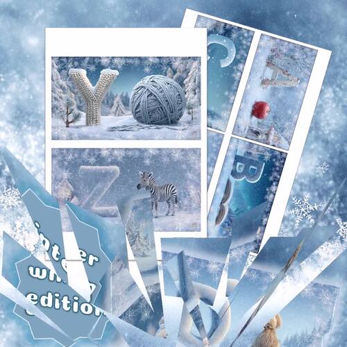 Winter-Themed Alphabet Flashcards | 26 Printable ABC Cards for Kids