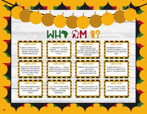 Who Am I? Interactive Black History Month Theme Bulletin Board Kit Door ...