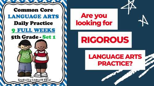 5th Grade Common Core Daily Language/ Morning Work/Spiral Review/9 ...