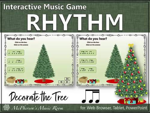 Christmas Music 1 Eighth/2 Sixteenths Interactive Rhythm Game {Decorate ...