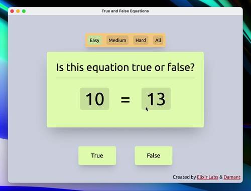 True and False Equations | 1.OA.D.7 | Equals Sign | Activity/Game