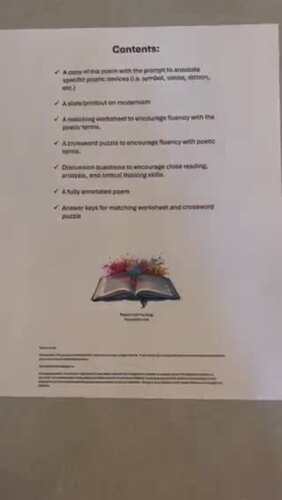 Complete High School ELA Lesson on Crane's poem "A Man Said to the ...