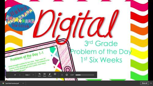 3rd Grade Math Problem of the Day 1st Six Weeks BUNDLE Printables & Digital