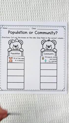 Ecosystems: Population or Community? – Cut and Paste Sorting Activity