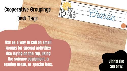 Forest Friends Cooperative Grouping Desk Tags | Canva Template ...