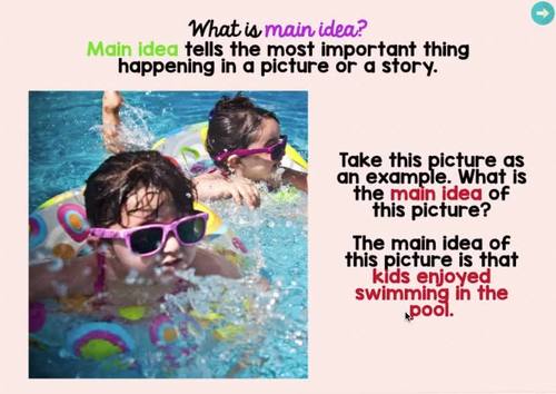 Find The Main Idea (with Real Pictures) - BOOM Cards™ for Distance Learning