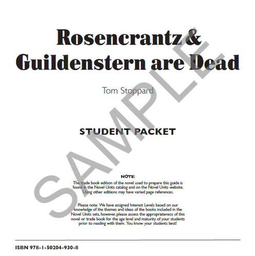 Rosencrantz & Guildenstern are Dead Novel Units® Student Packet Novel Study