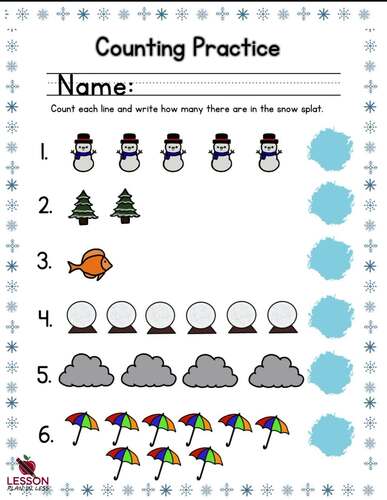 Winter Worksheets for Kindergarten & First Grade | Math & Literacy No-Prep
