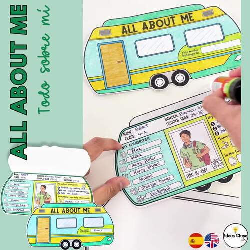 Camping Theme "All About Me" Trailer Back to school Activity English ...