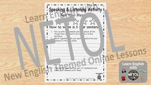 How To Write A 5 Star Sentence - Handouts, Activities & PowerPoint ...