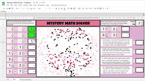 Valentine's Day Pixel Art - Fractions Digital Math Activity - Pixel Art