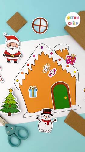 Build A Gingerbread House Low Prep, Fine Motor Skill Christmas Craft ...