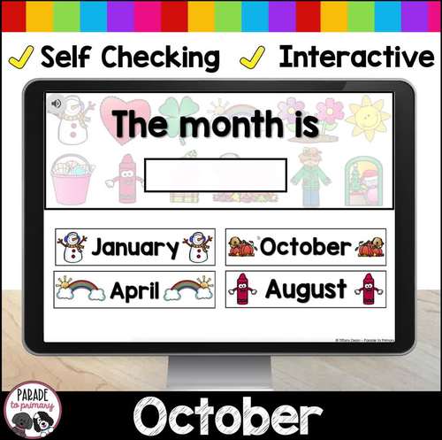 DIGITAL CALENDAR - October - Google Slides- Circle Time- Morning Meeting