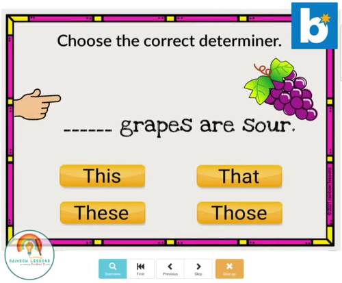 Demonstrative Adjectives Boom Cards | This That These Those | Determiners