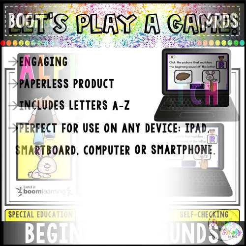 Beginning Sound & Picture l Letter Recognition l Boom Cards™ l ...