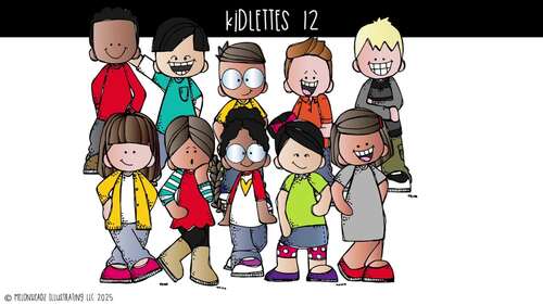 Kidlettes clip art 12, Kids clip art COLORED Version by Melonheadz Clipart