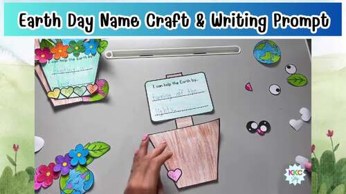 Earth Day Name Craft | Name Recognition Writing Prompt & Bulletin Board ...