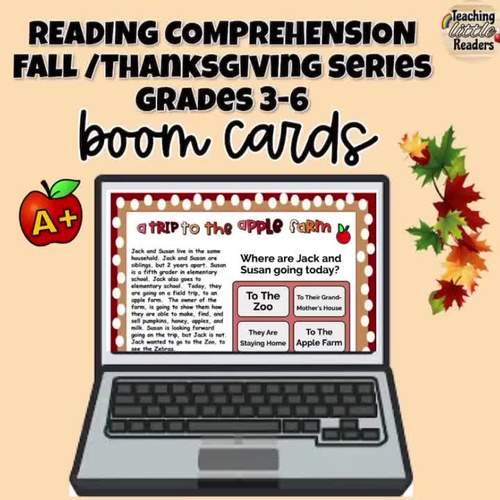 NOVEMBER Reading Comprehension Boom Cards Digital Task Cards | TPT
