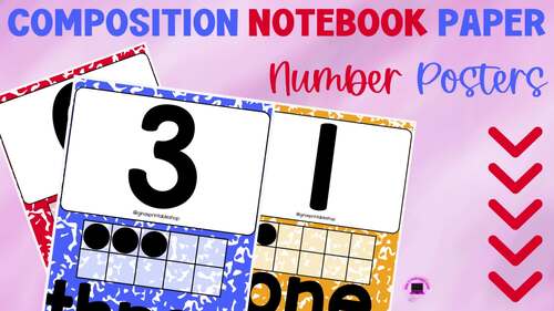 Composition Notebook Paper Number Posters 0 to 20 by GinasPrintableShop