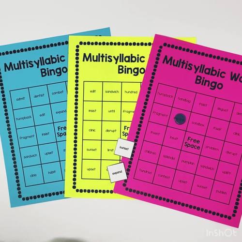 Multisyllabic Words Bingo by Learning Support Lady | TpT