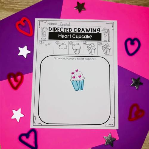 Directed Drawing Activities Writing Worksheets February Valentines