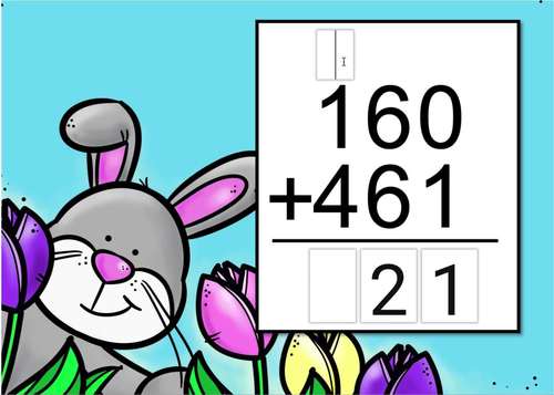 Spring Adding Three Digit Numbers Math Boom Cards by Bright Minds Engaged