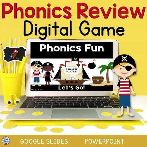 Phonics Review Pirates Digital Game for Google Slides and PowerPoint