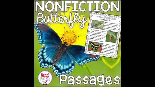 Butterflies Passages for Close Reading Comprehension Questions with Writing