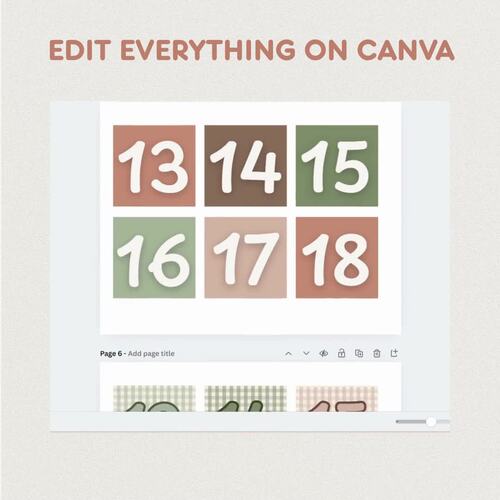 Cottagecore Classroom Decor Calendar Set Editable Canva Templates