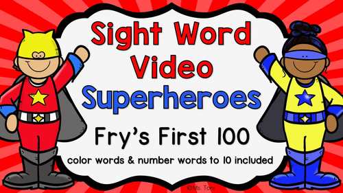 Fry's First 100 Sight Word Practice Video & Slideshow, Superheroes