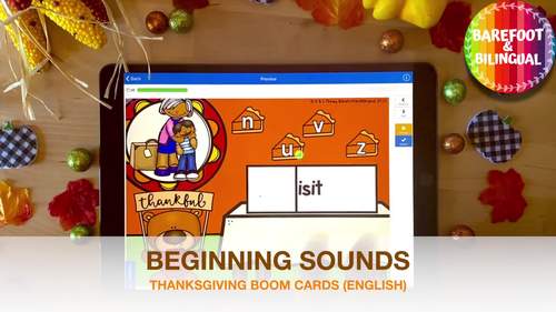 Thanksgiving Beginning Sounds Boom Cards & Google Slides - ENG Letter ...