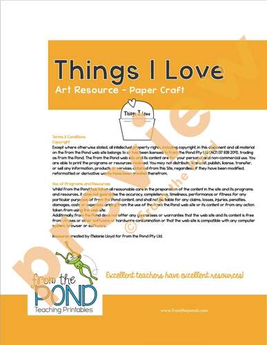 Things I Love Cupcake Craft | Valentines Day Activity by From the Pond