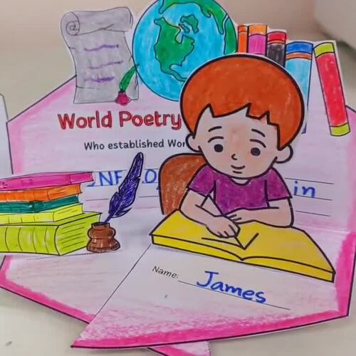 World Poetry Day 3D Craft : Writing Prompt Activities /Fun and Easy