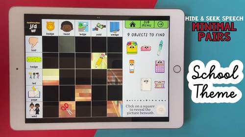 Minimal Pairs Hide & Seek Speech - School Theme - PPT & Boom Cards™ 9 ...