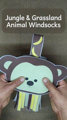 Jungle and Grasslands Animals Windsock Craft Activity by Craftytopia ...