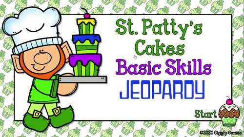 Giggly Games St. Patty's Cakes Basic Skills Jeopardy Powerpoint Game