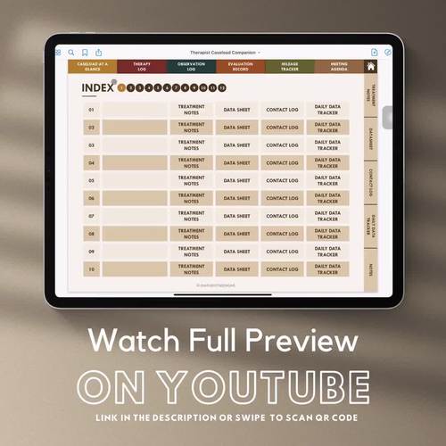 *IPAD Edition* 500 + Pages Hyperlinked *Therapist Caseload Tool for ...