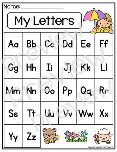 Spring Friends Alphabet Order | Trace, Cut, and Glue Practice Worksheets